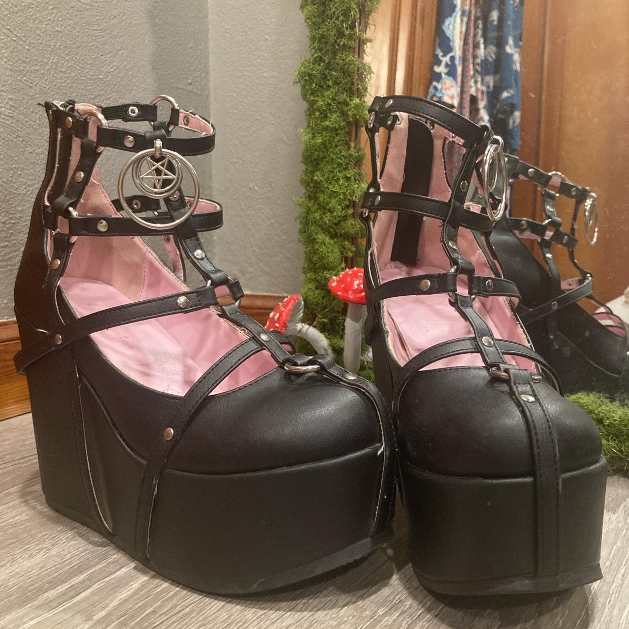 Pink and black demonias. First pair I ever bought... - Depop