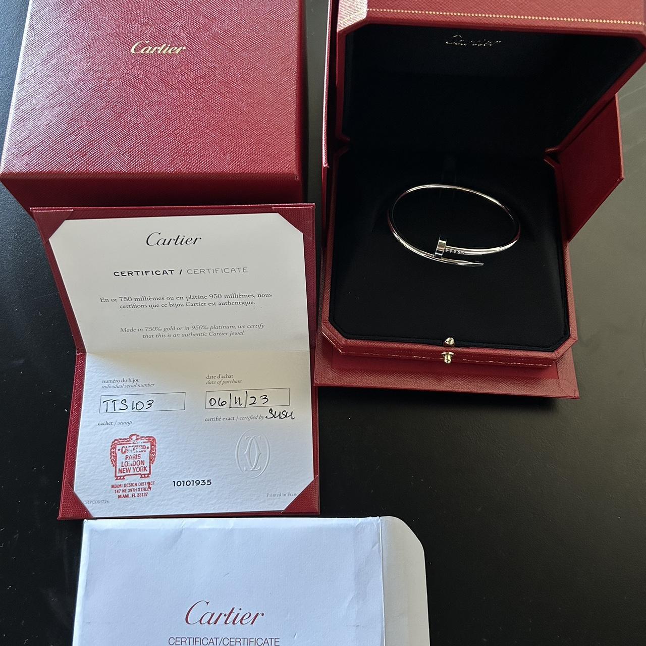 One month old white gold Cartier bracelet „juste un... | Depop