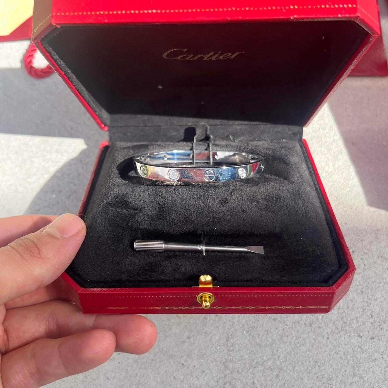 Silver Cartier Love bracelet -Brand New -Ships same... - Depop