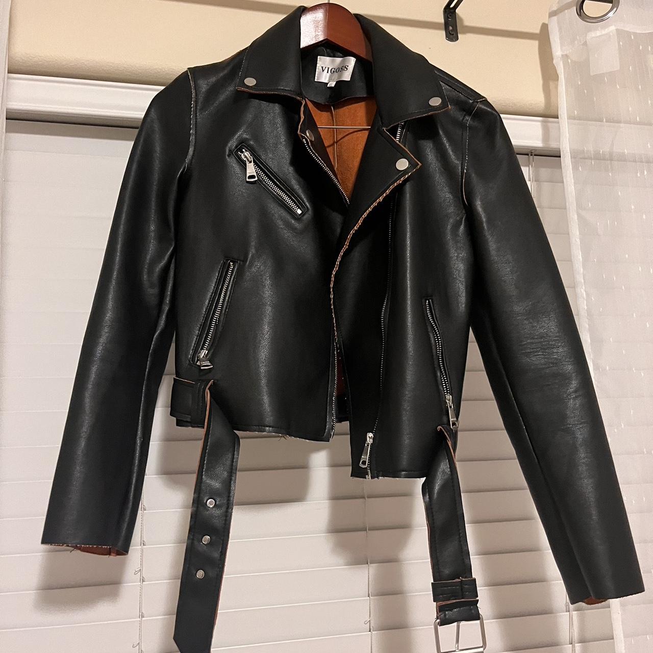 VIGOSS leather jacket size XS - Depop