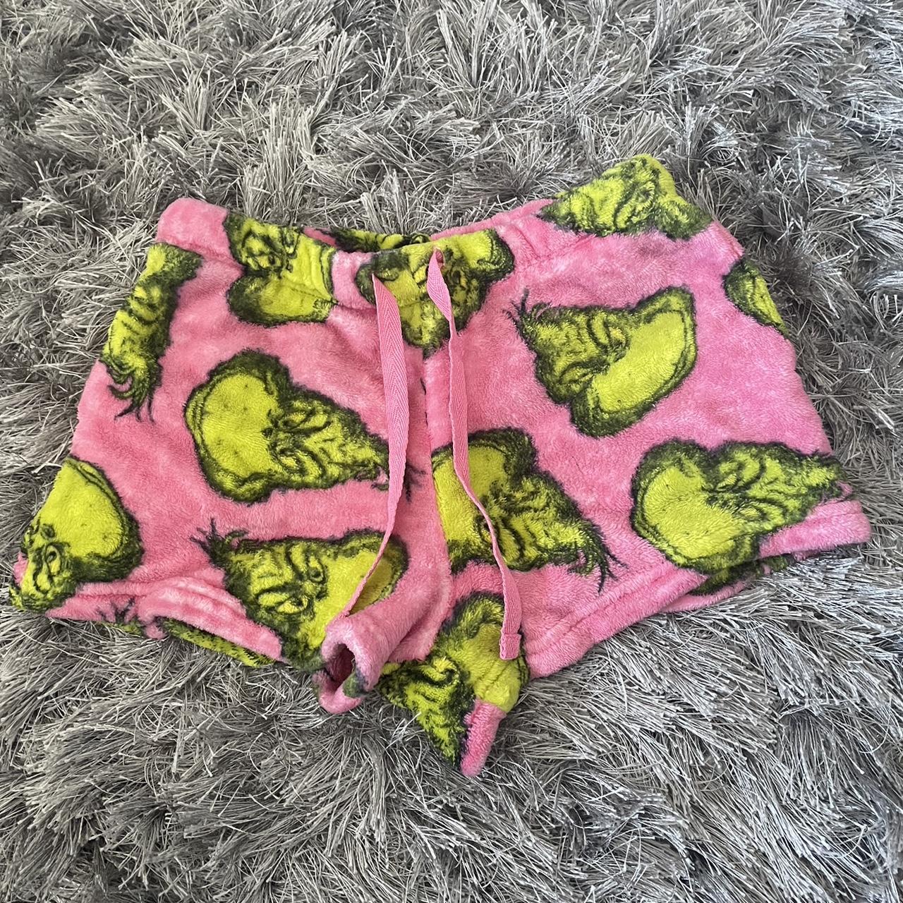 xs pajama grinch shorts, can fit a small too Too... - Depop