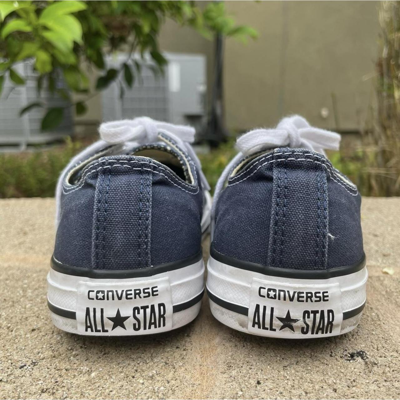 Navy Blue Converse Brand: Converse Fabric:... - Depop
