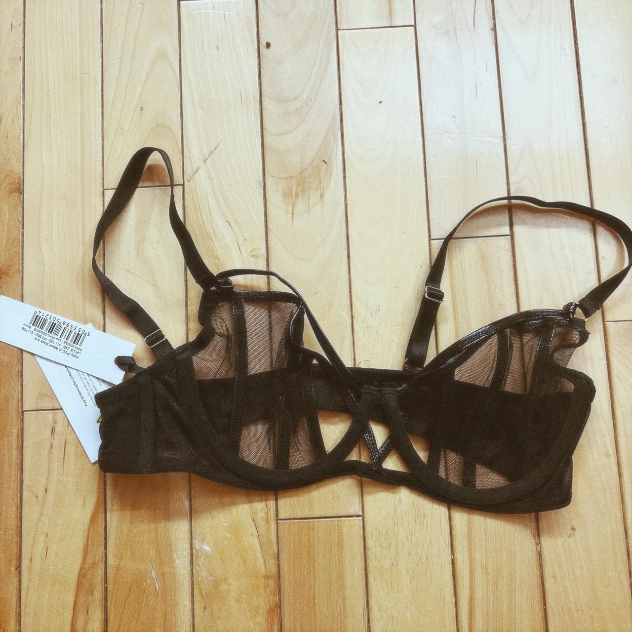Playful Promises Kelly Black PVC Bra Too big for me... - Depop
