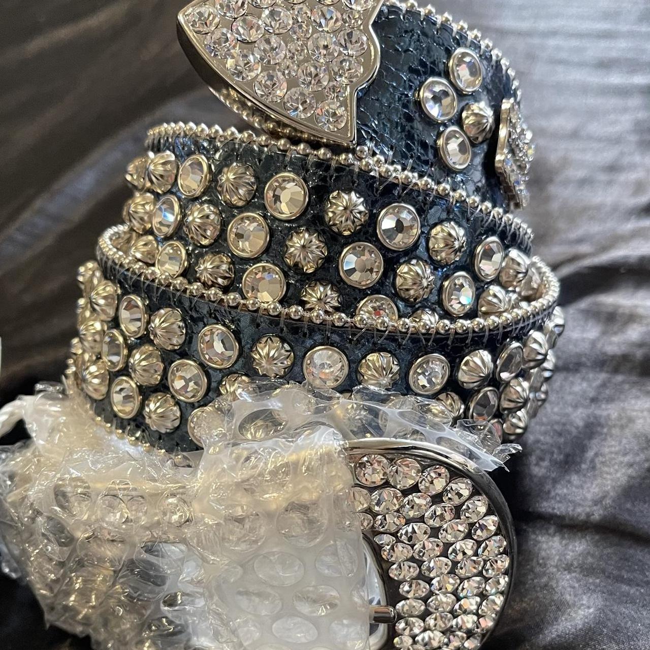 BB Simon Belt Lavasan Navy Blue Shine Retail... - Depop