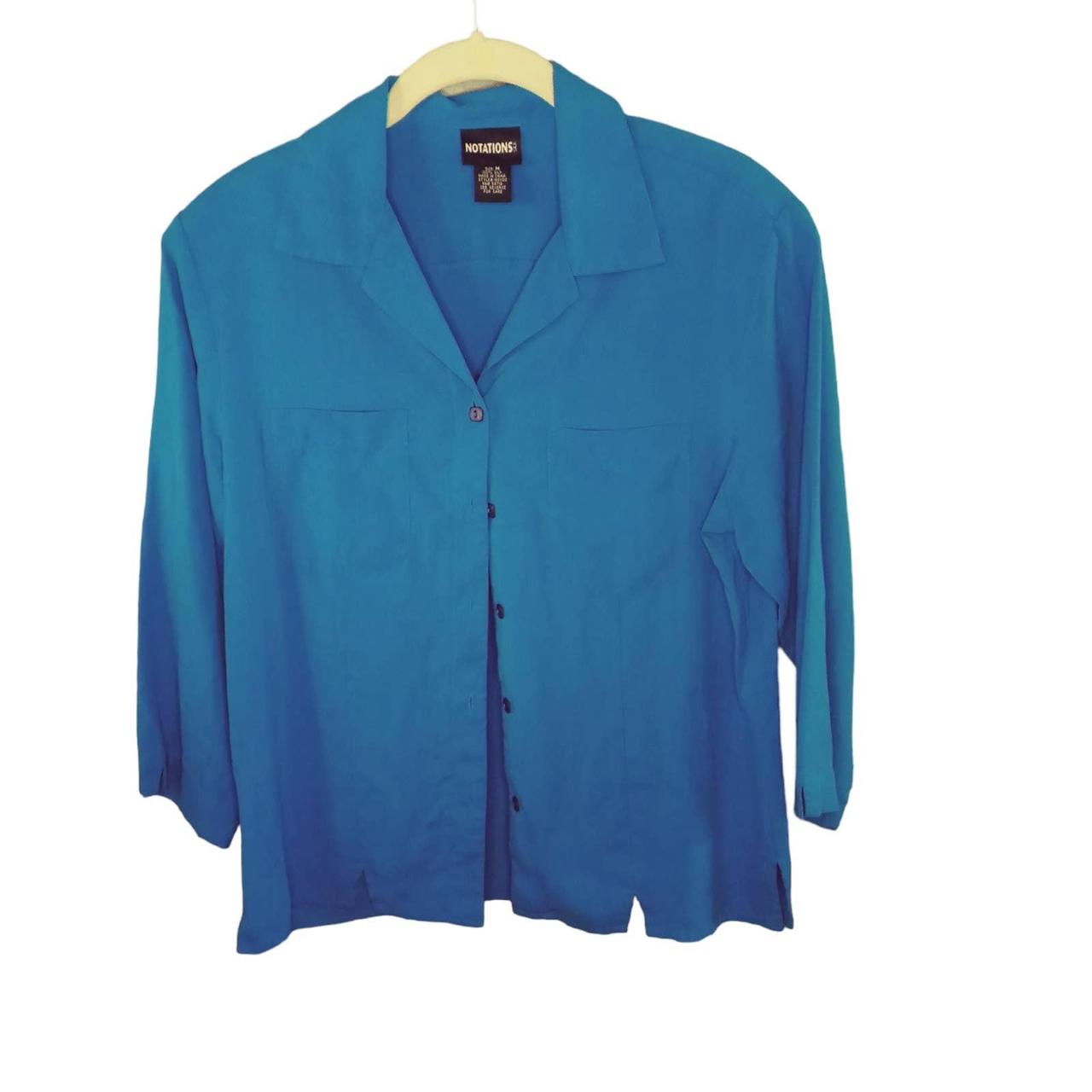 Notations Women's Red and Blue Blouse | Depop