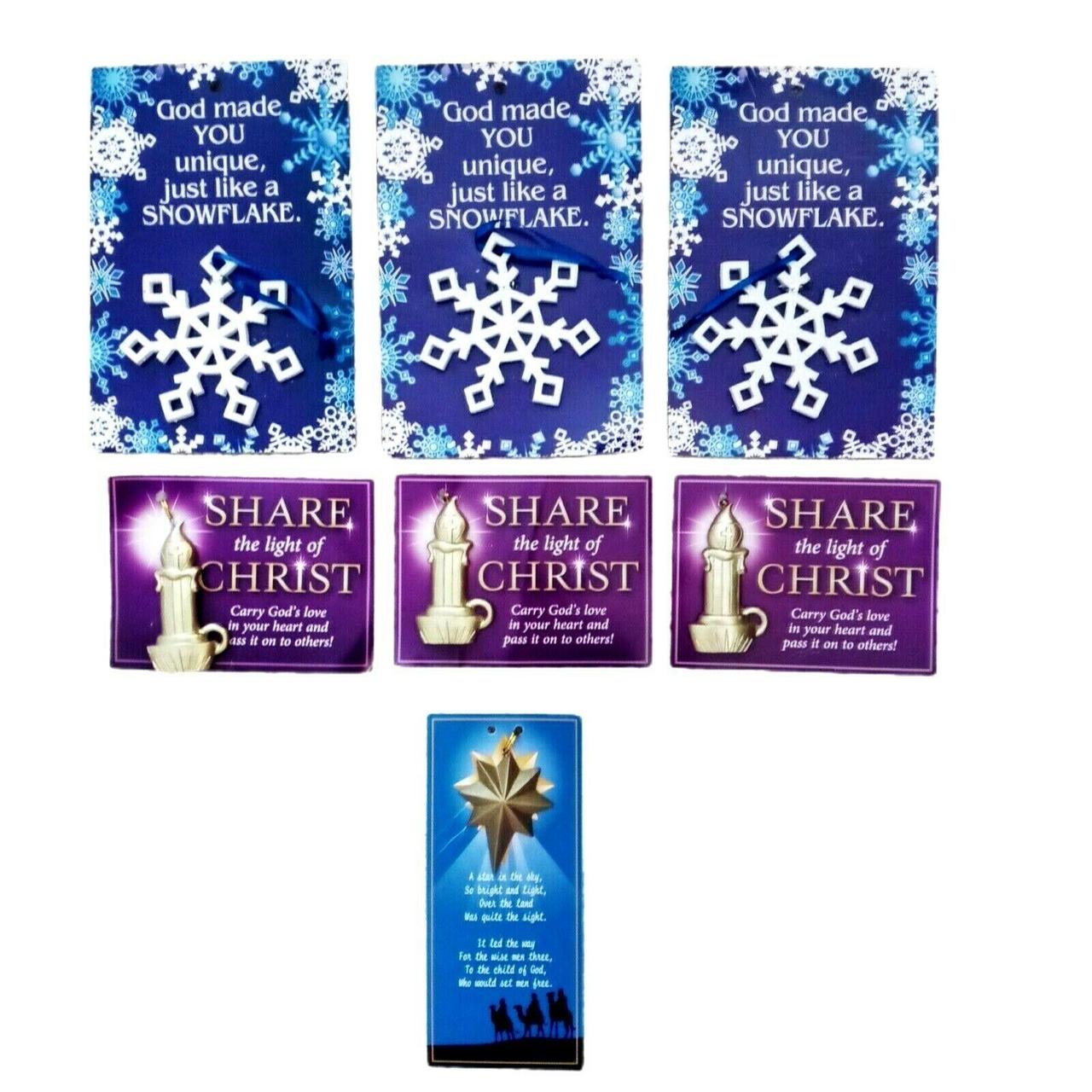 Christmas Religious Christian Ornaments Snowflakes... - Depop