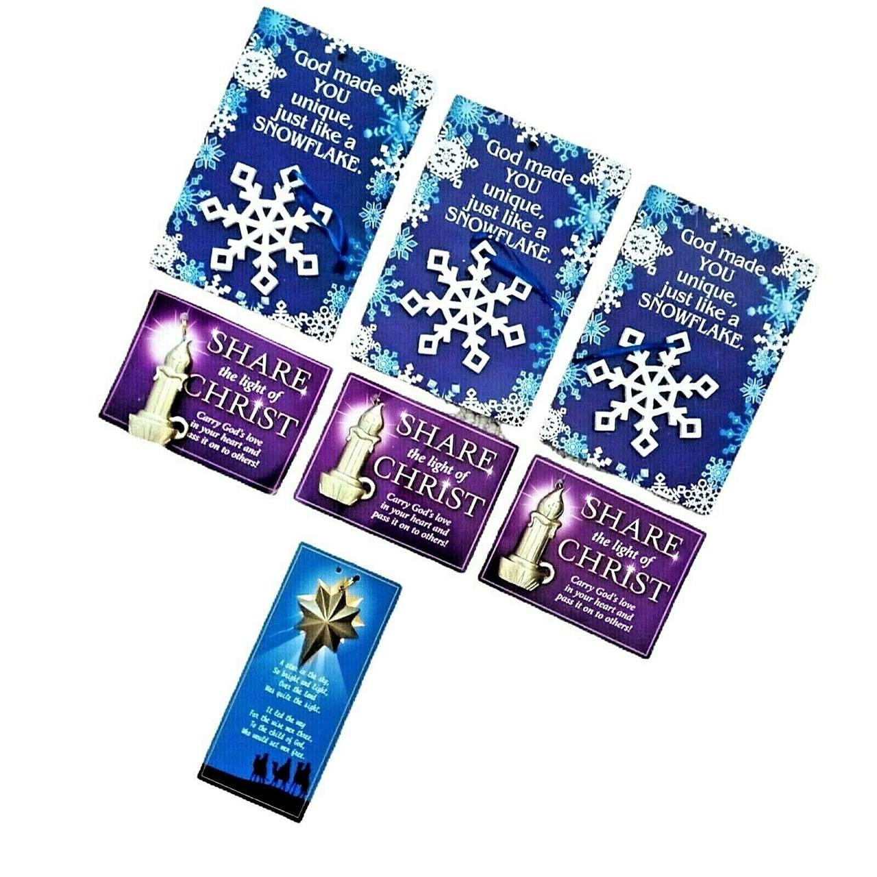 Christmas Religious Christian Ornaments Snowflakes... - Depop