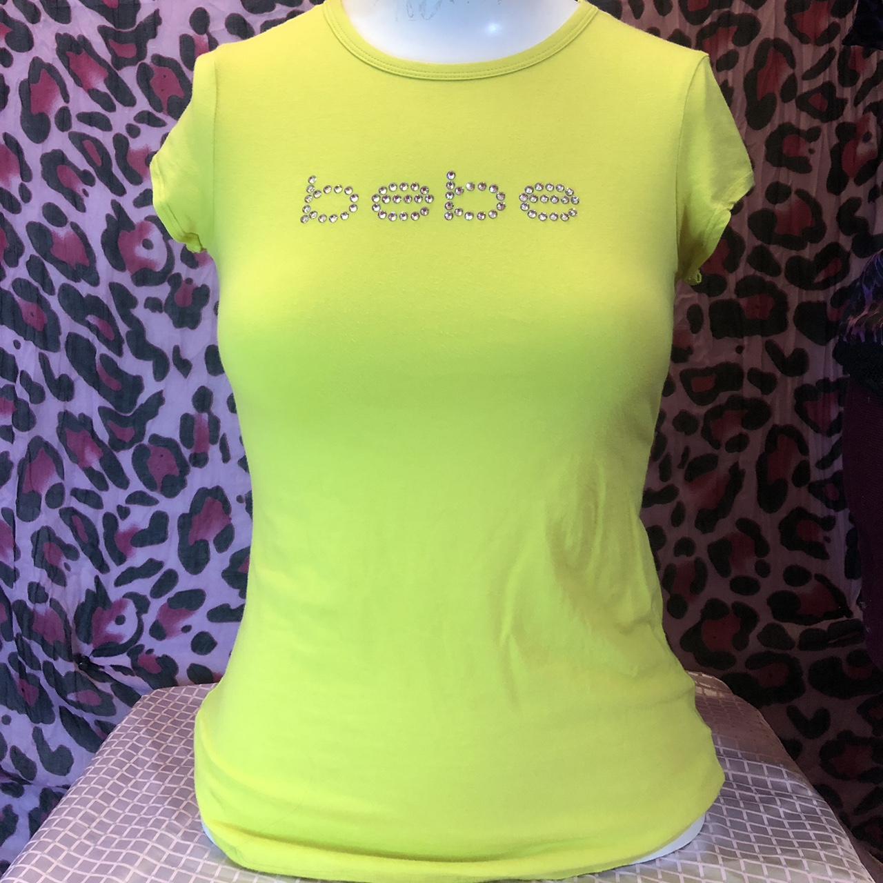 Bebe neon rhinestone top😍😍😍 - Depop