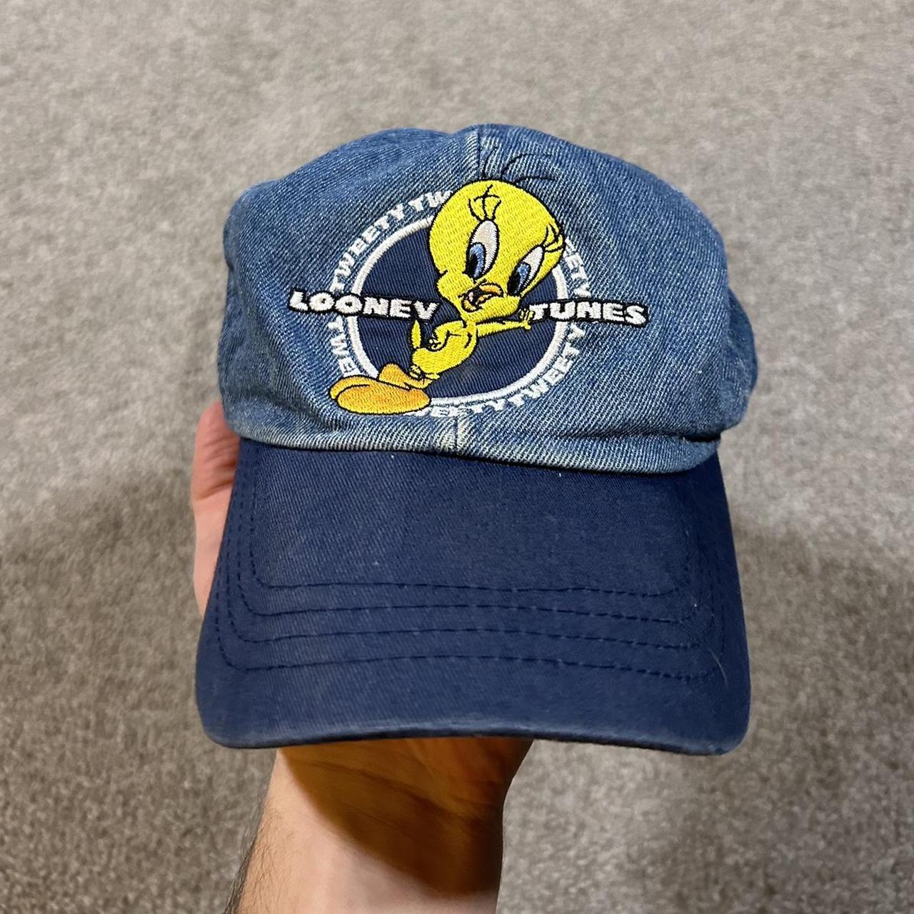 Vintage looney toons denim hat. one size fits all.... - Depop