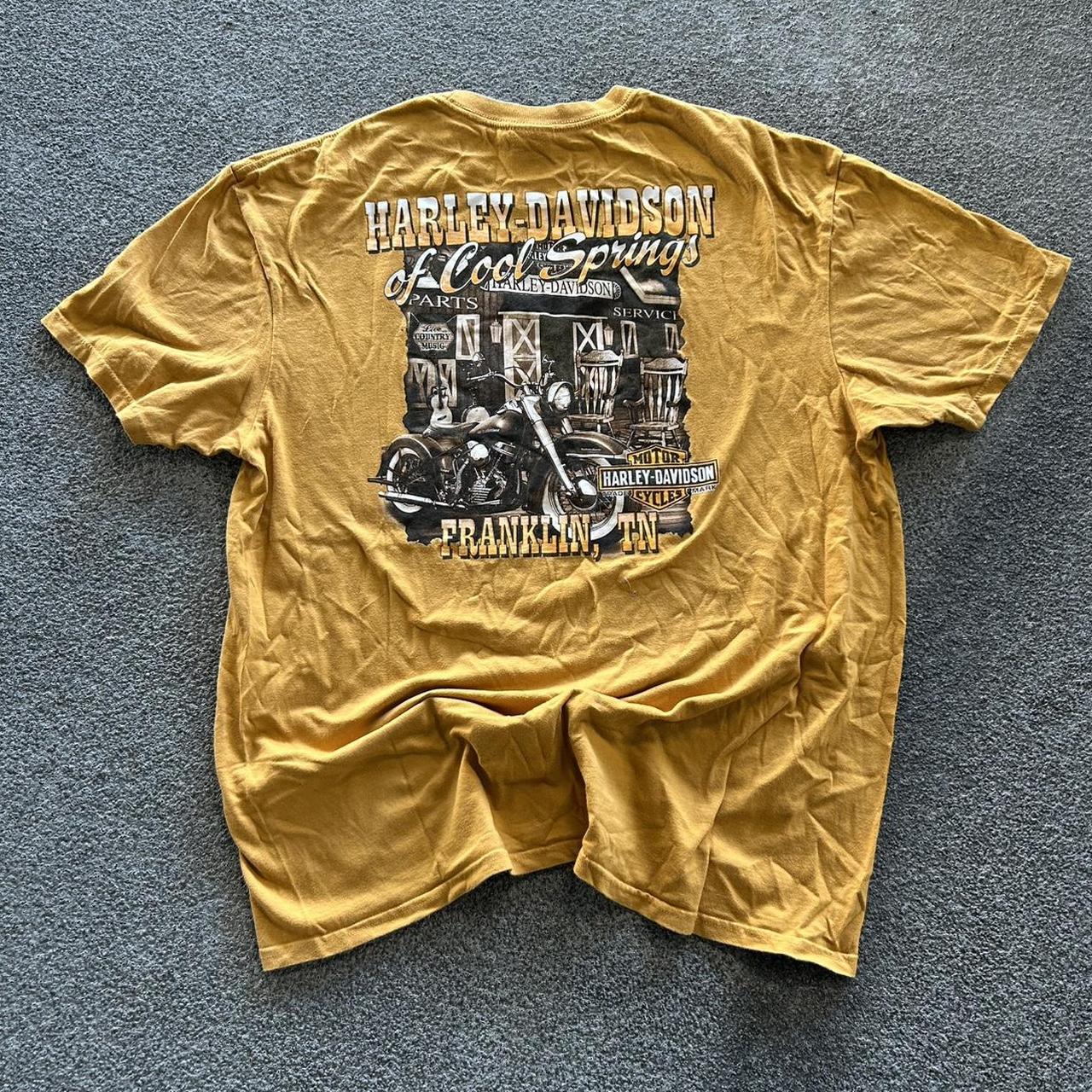 Yellow Tennessee, Y2K Harley Davidson graphic... | Depop