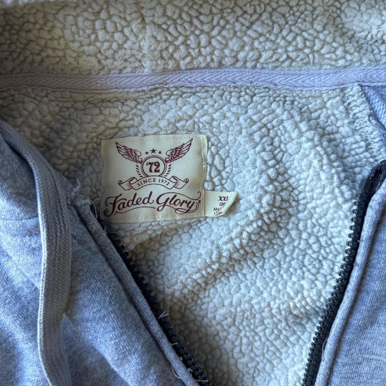 faded glory grey zip up mint condition size youth... - Depop