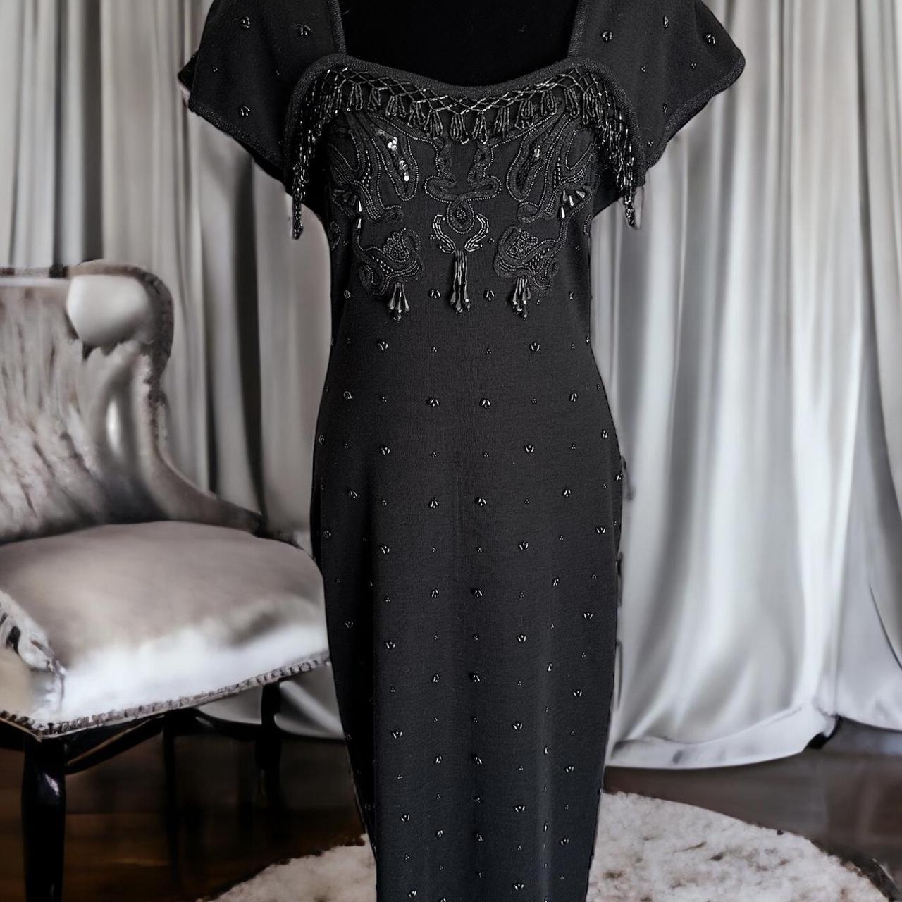 Vintage Carole Little Formal 80’s Dress Size M Black... - Depop