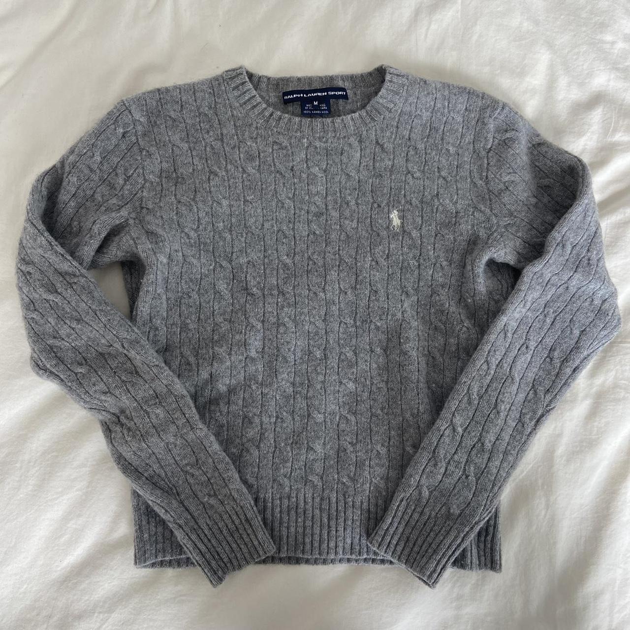 Ralph lauren sport grey cableknit sweater Fits like... - Depop