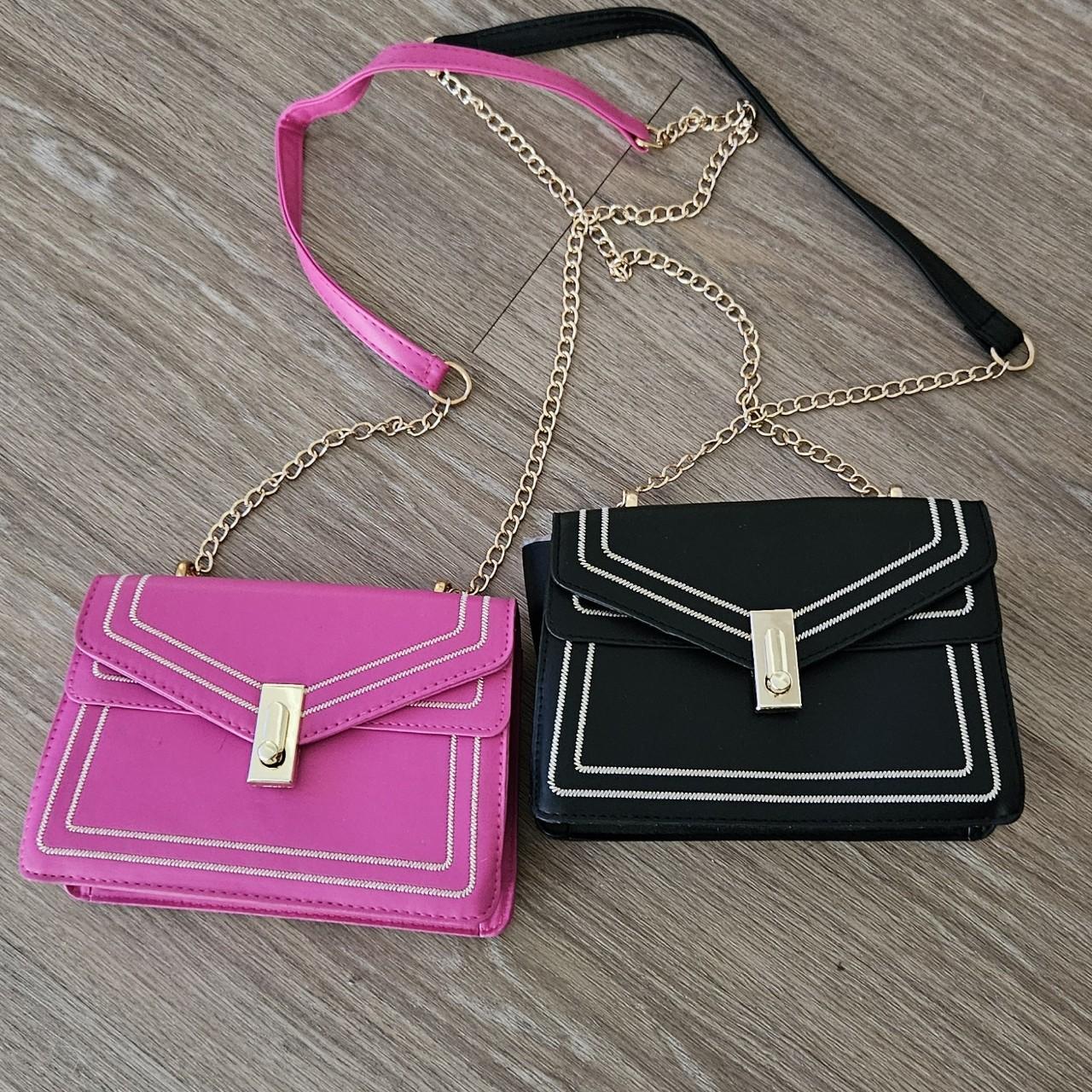 2 handbags being sold together, black and pink both... | Depop