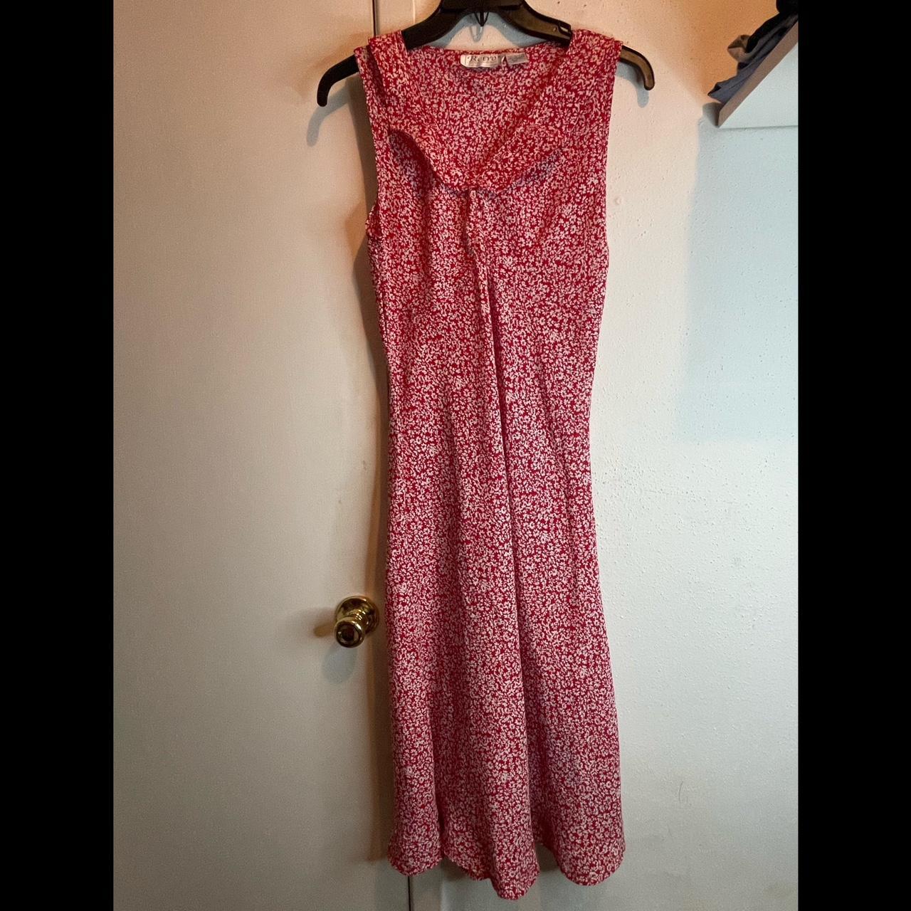 Classic Vintage floral red dress #vintage #90s #60s... - Depop