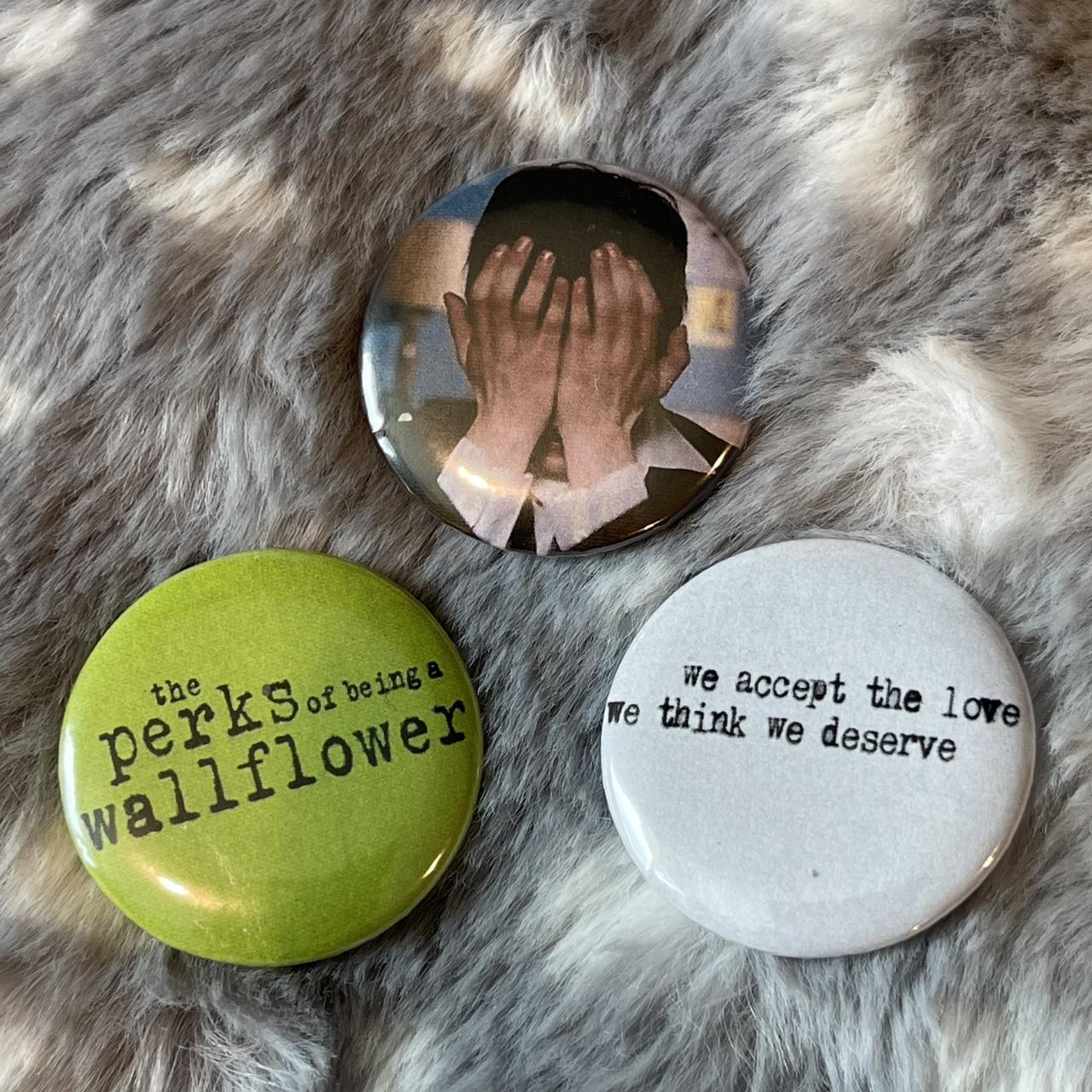 perks of being a wallflower inspired badge pin set... | Depop