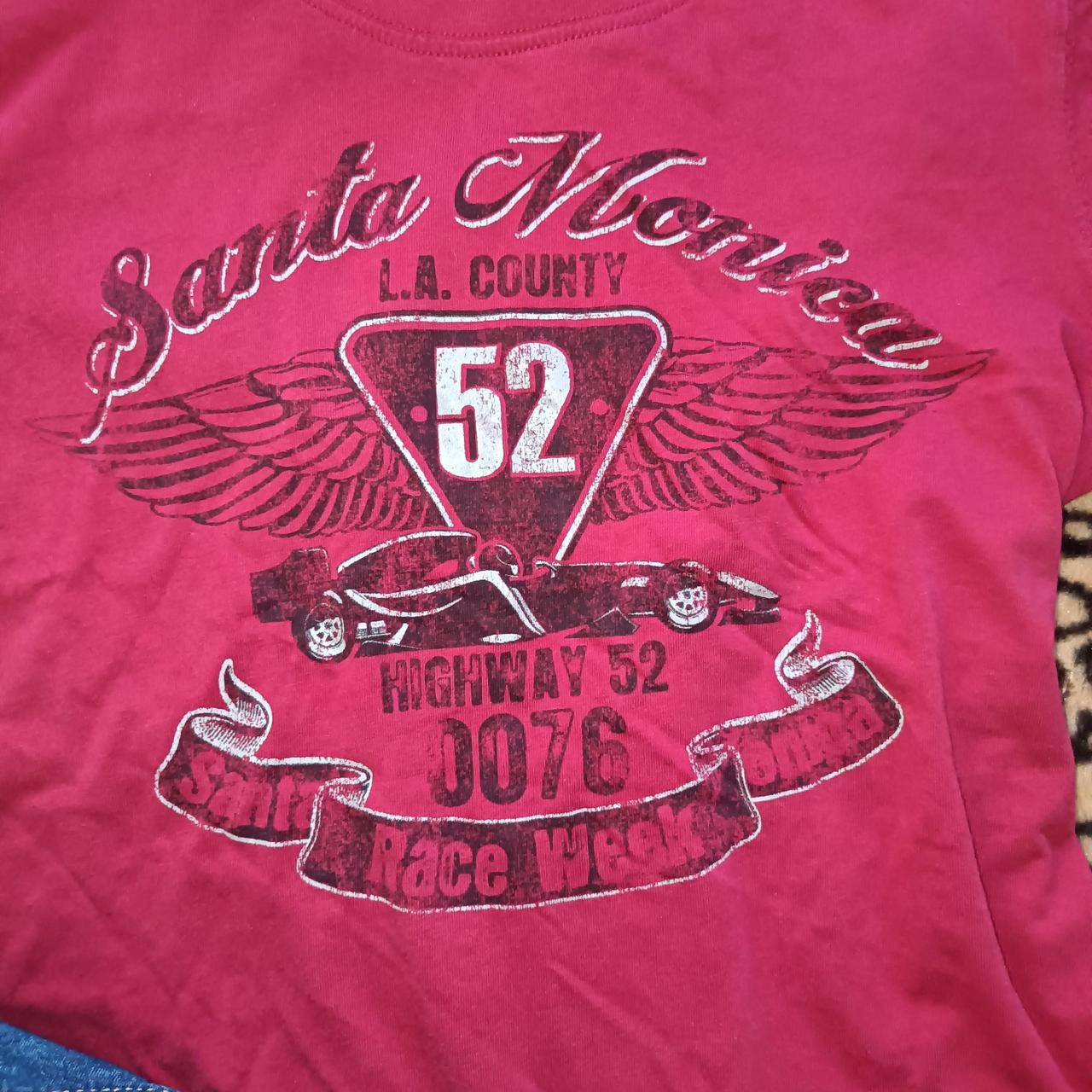 Red baby tee Fits size 8 well No tag #2000s... - Depop