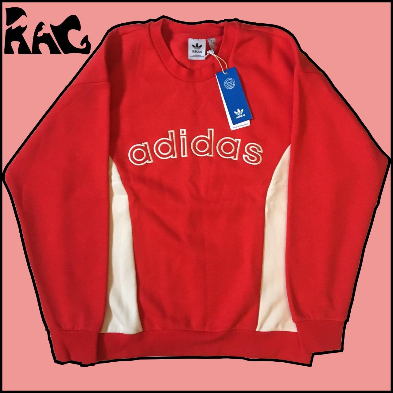 Vintage Adidas Red And White Sweatshirt BNWT. Adidas... - Depop
