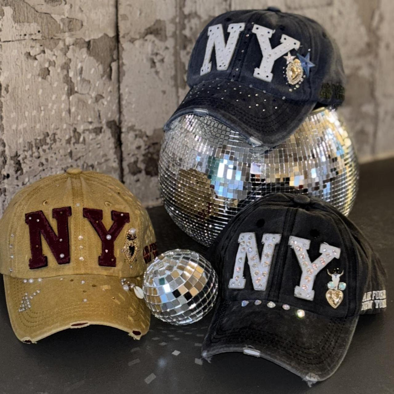 Black and gold New York baseball cap #NYC #oneoff... | Depop