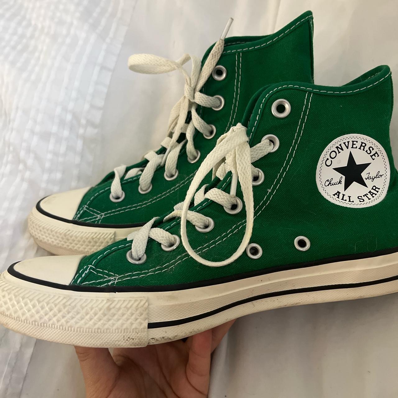 Converse Women's Green Trainers | Depop