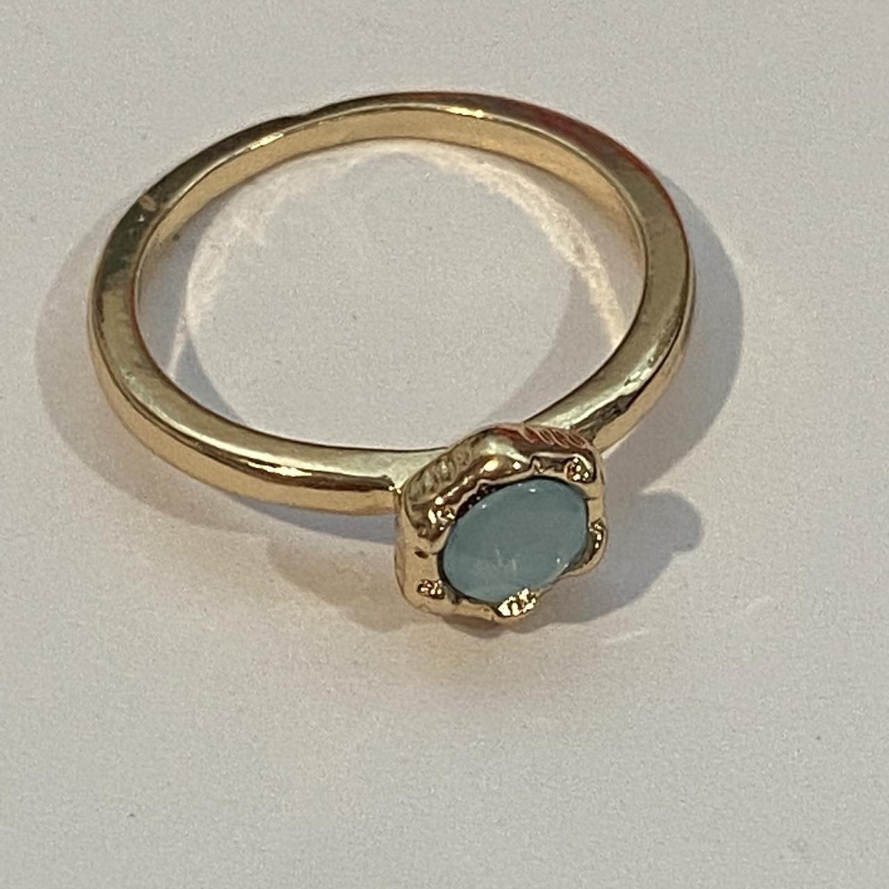 Gold ring w light blue jewel Size 7 Bundles: pay... - Depop