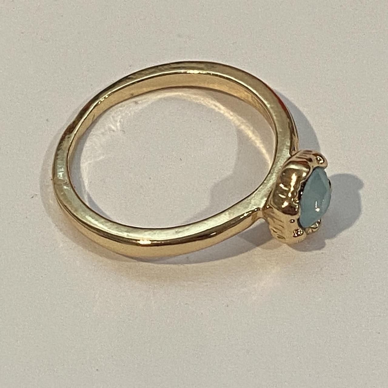 Gold ring w light blue jewel Size 7 Bundles: pay... - Depop