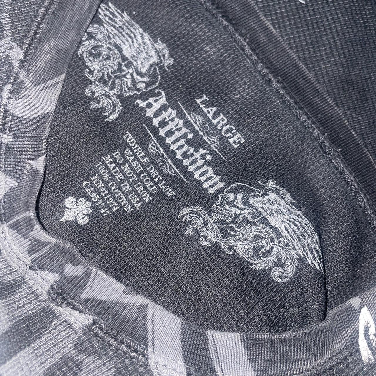 Black and grey Affliction long sleeve with skulls... | Depop