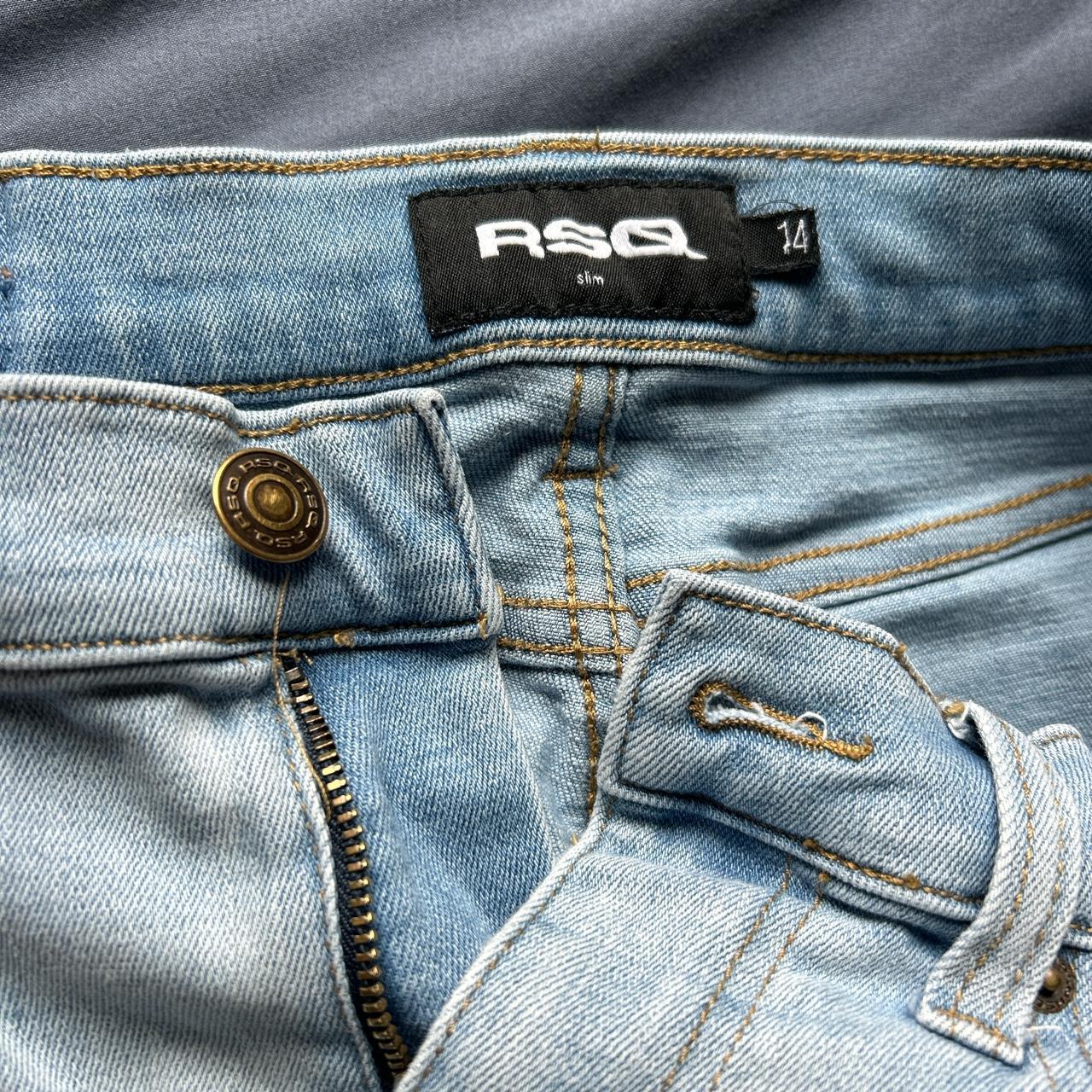 RSQ Men's Blue and White Jeans | Depop