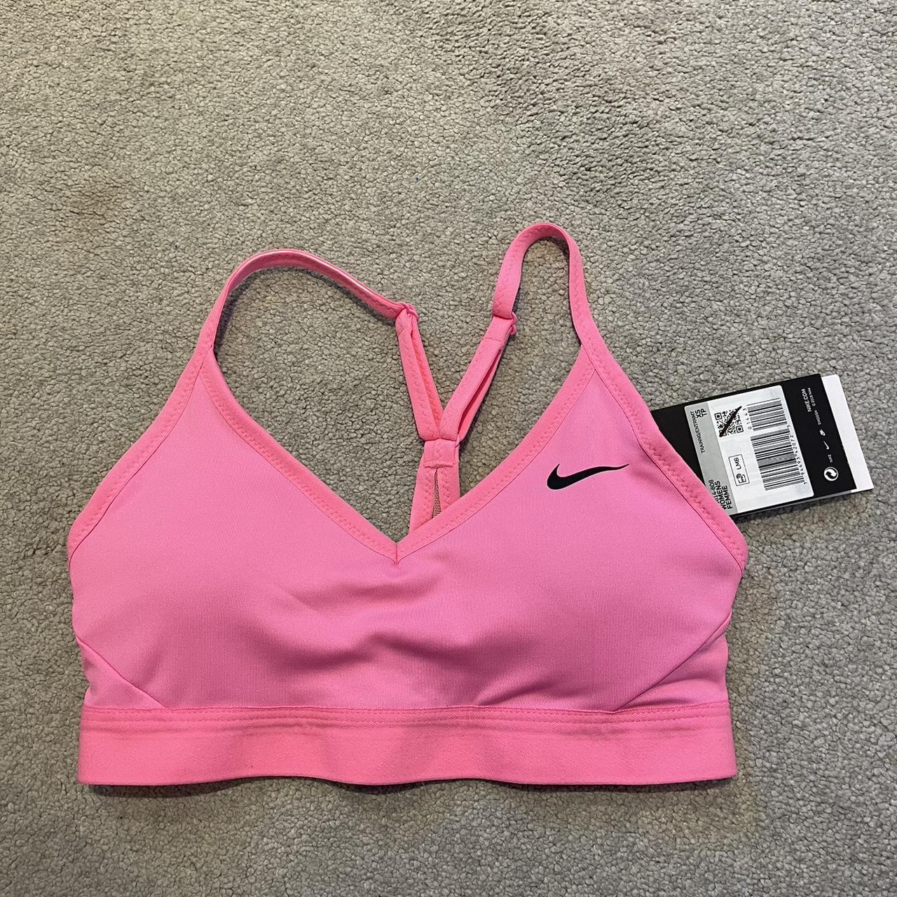 XS Nike Indy DRIfit neon pink sports bra. Never... - Depop
