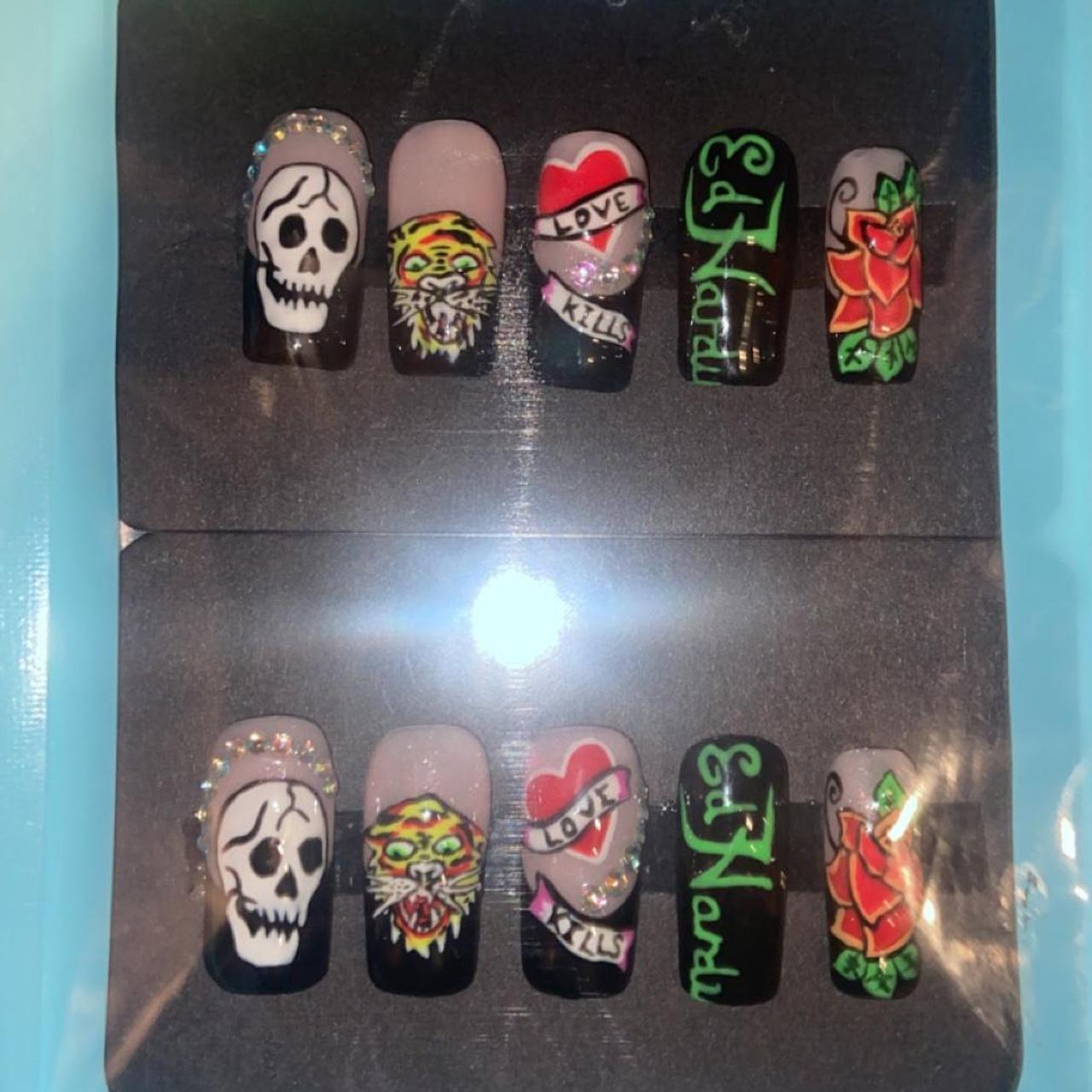 Ed hardy nails ⛓️ Size - S #edhardy #edhardynails... - Depop