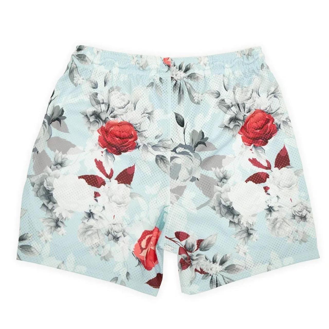 Kinetic Mesh Red Rose Shorts - Depop