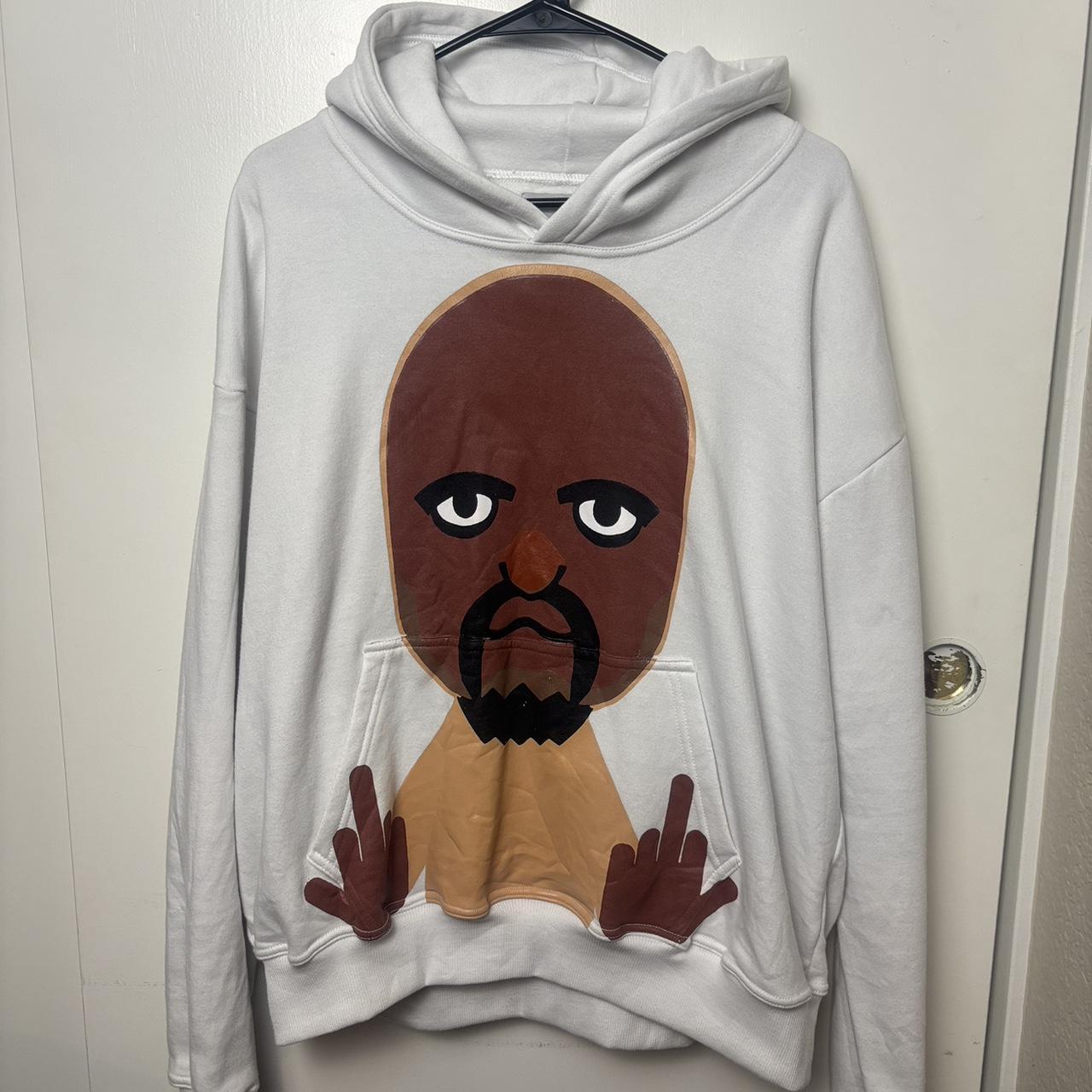 White and brown Mii avatar hoodie | Depop