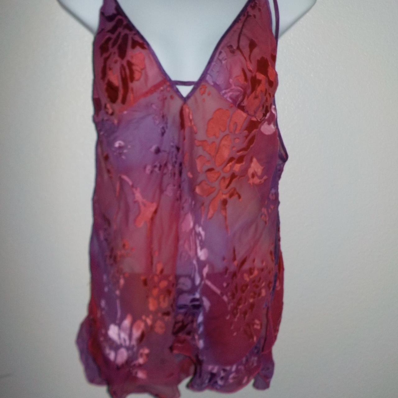 Intimate Attitudes Slip Top with Floral Print Size... - Depop