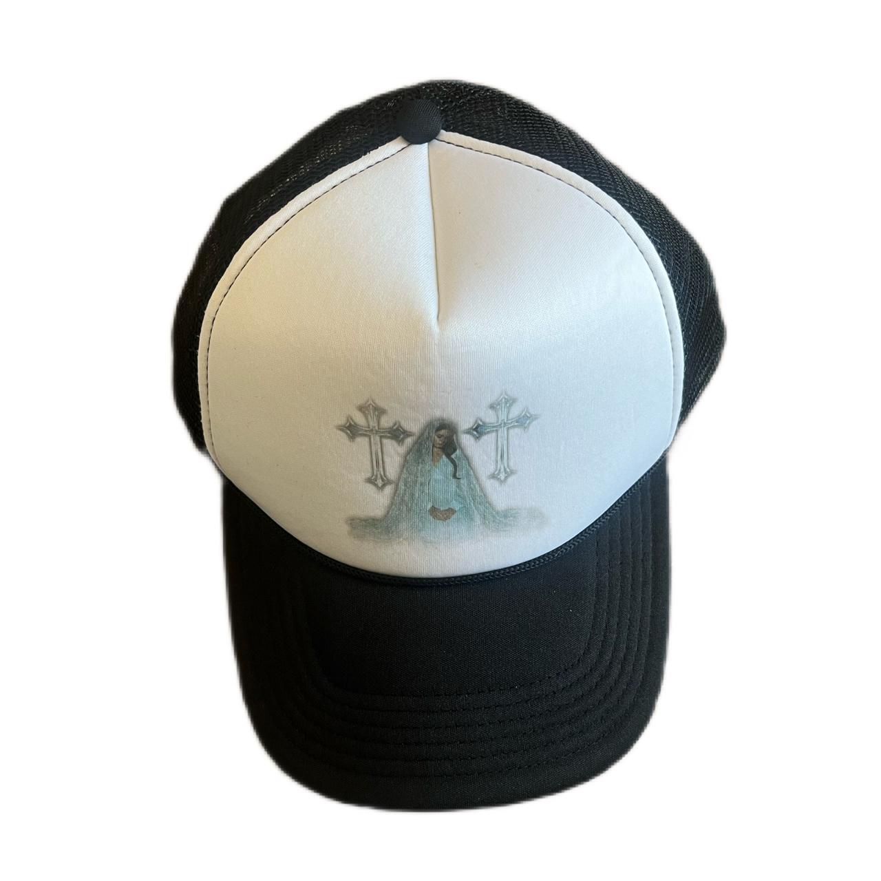 lana del rey cross screen printed trucker hat - very... - Depop