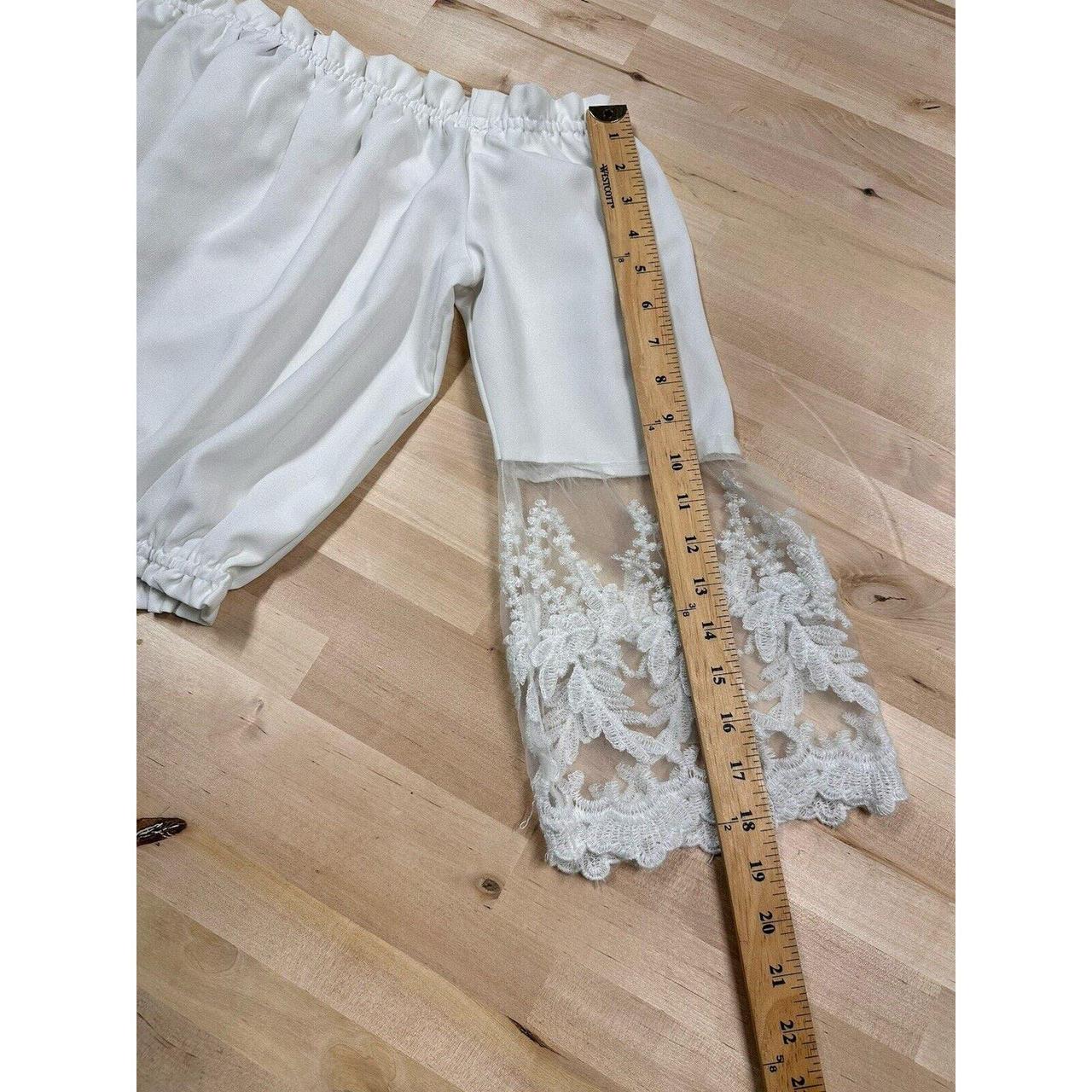 RedTag Women White Boho Long Sleeve Crop Top Lace... - Depop