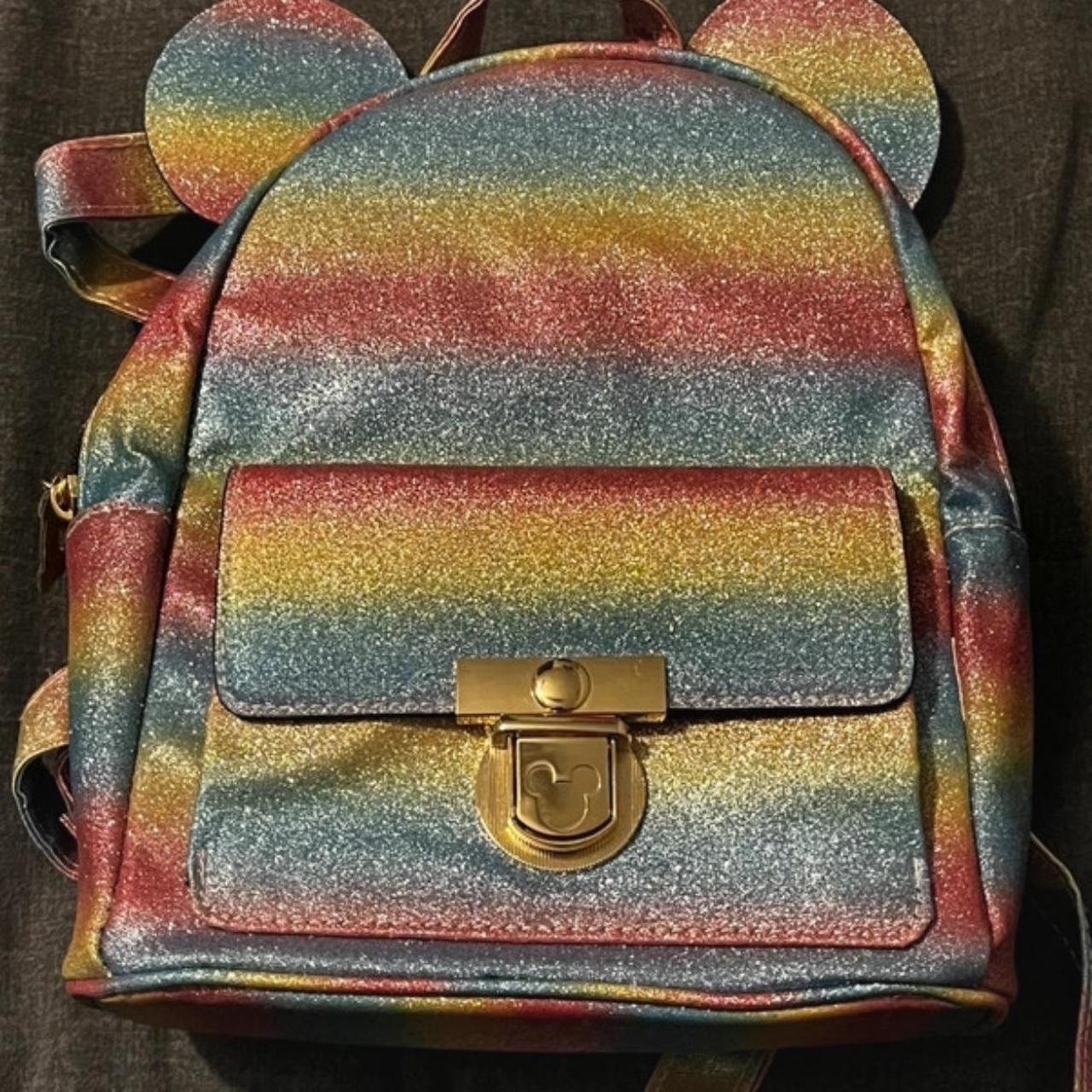 Rainbow glitter Disney backpack and matching purse,... - Depop