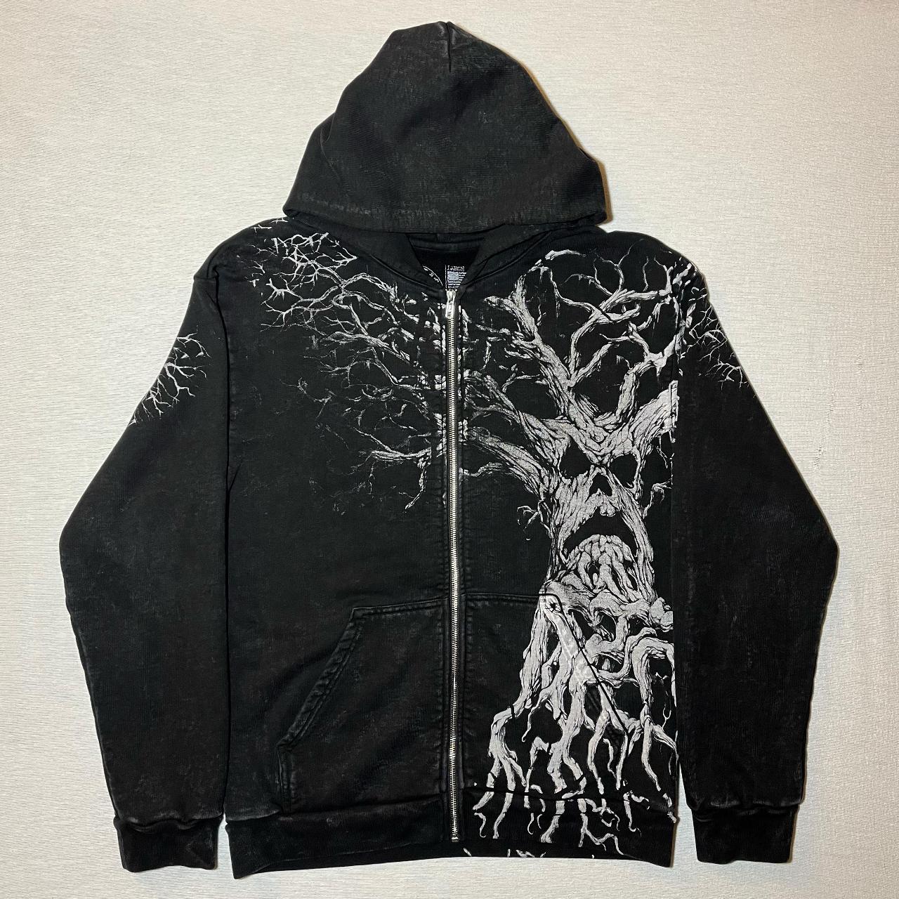 Affliction x Haunted Mound Zip-up Black/ Grey-wash... | Depop