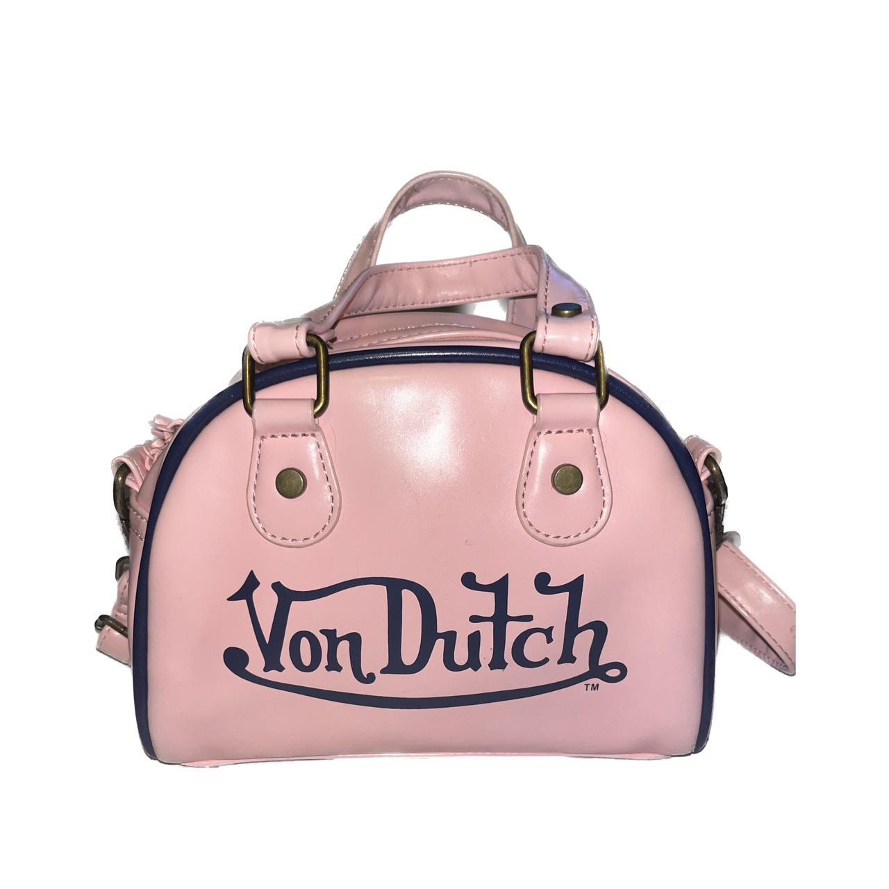 Von Dutch Women's Pink and Navy Bag | Depop