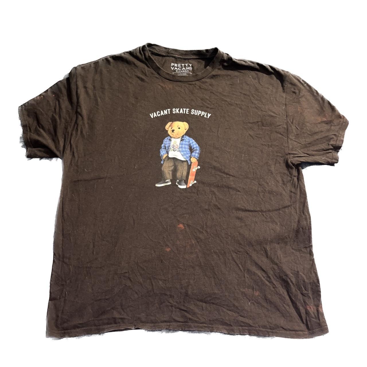 Pretty Vancant Bear tshirt. Few small bleach marks... - Depop