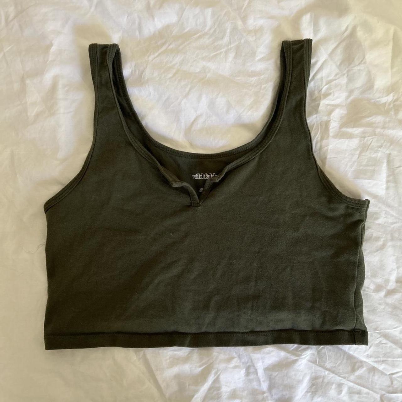 Wild fable green cropped tank Size large but fits... - Depop