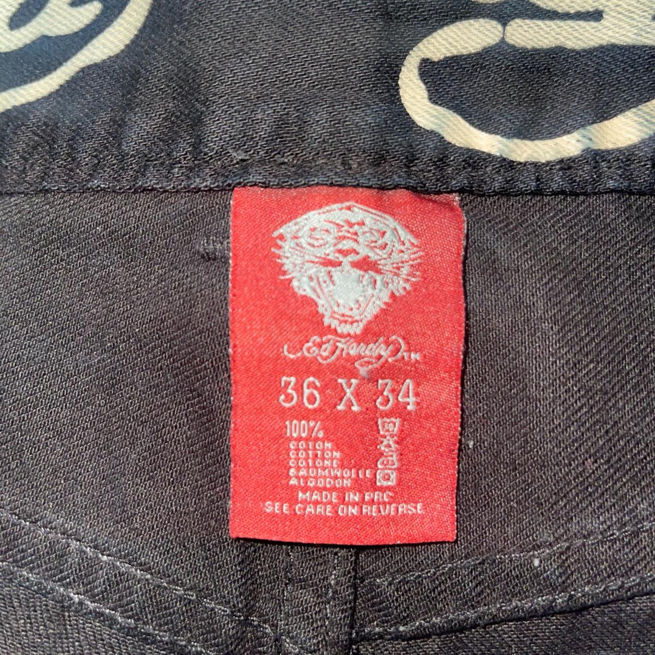 insanely sick black ed hardys with skull rhinestones... - Depop