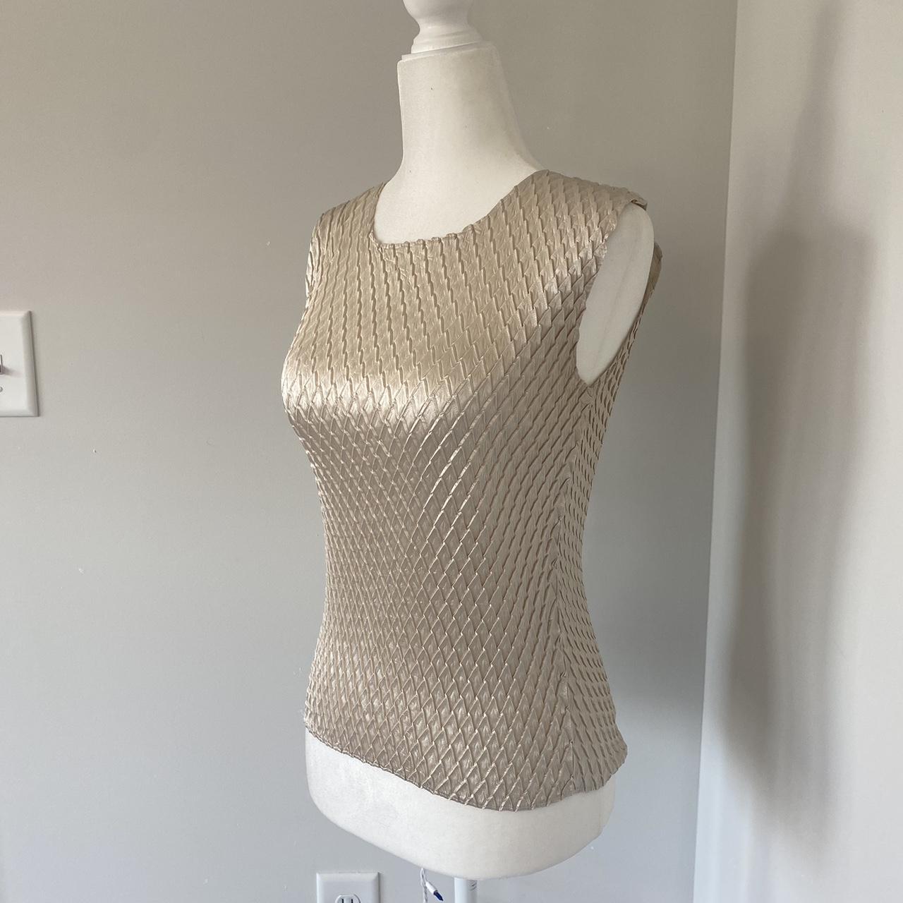 Vintage 90s shiny metallic gold top - Depop