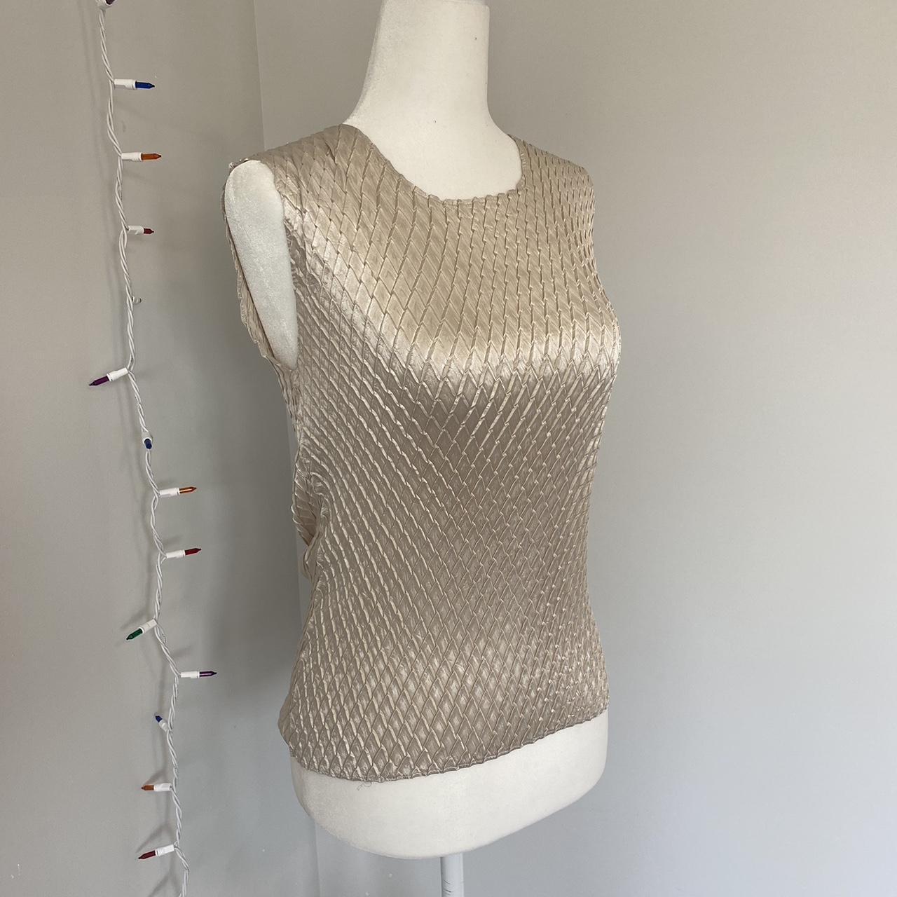 Vintage 90s shiny metallic gold top - Depop