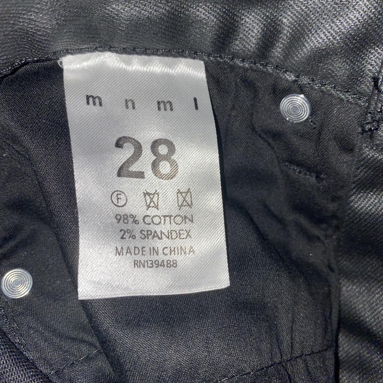 28/30 MNML skinny waxed denim jeans. zipper at... - Depop