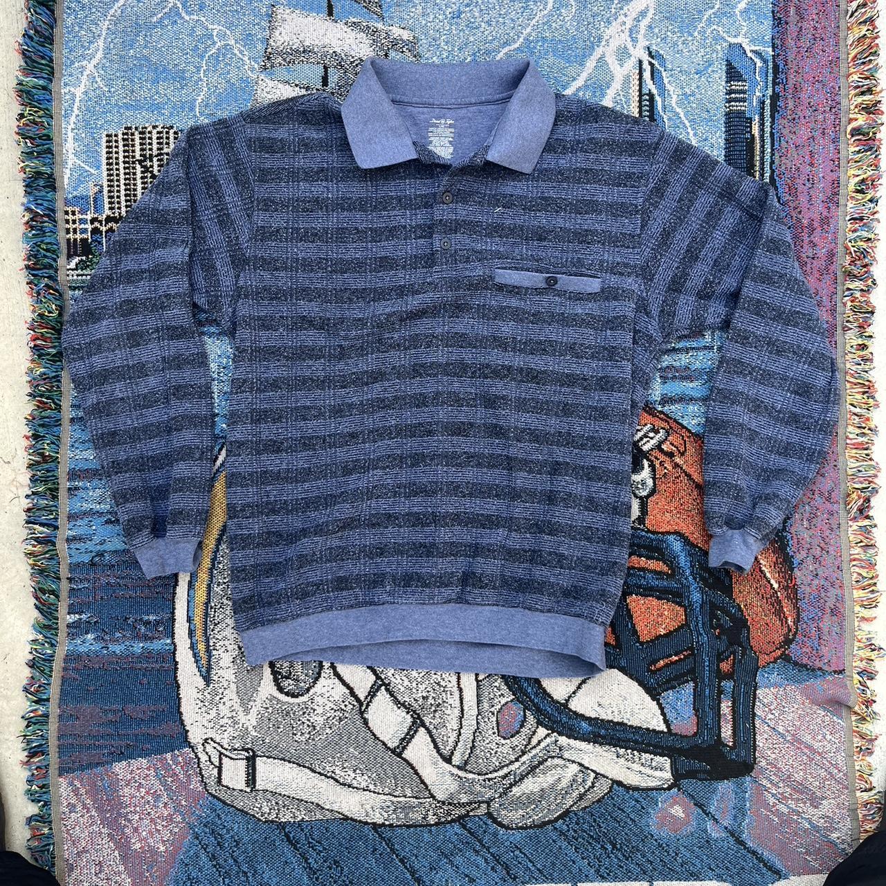 David Taylor Knitted Collared Long Sleeve Size... - Depop