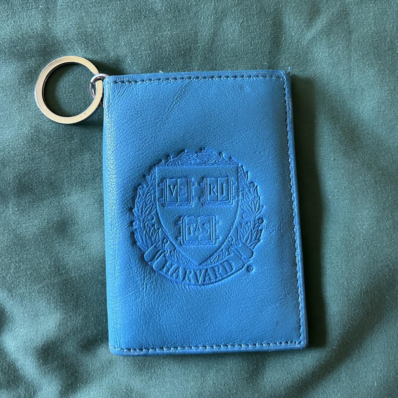 Genuine leather cute Harvard school ID keychain... - Depop