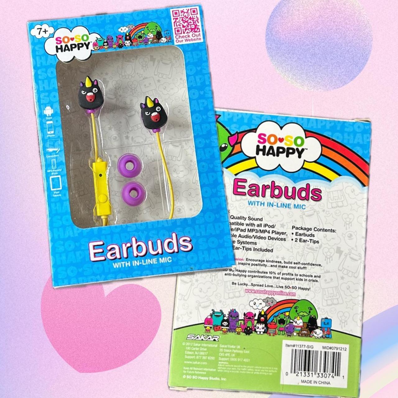 2012 So So Happy Earbuds with mic... - Depop