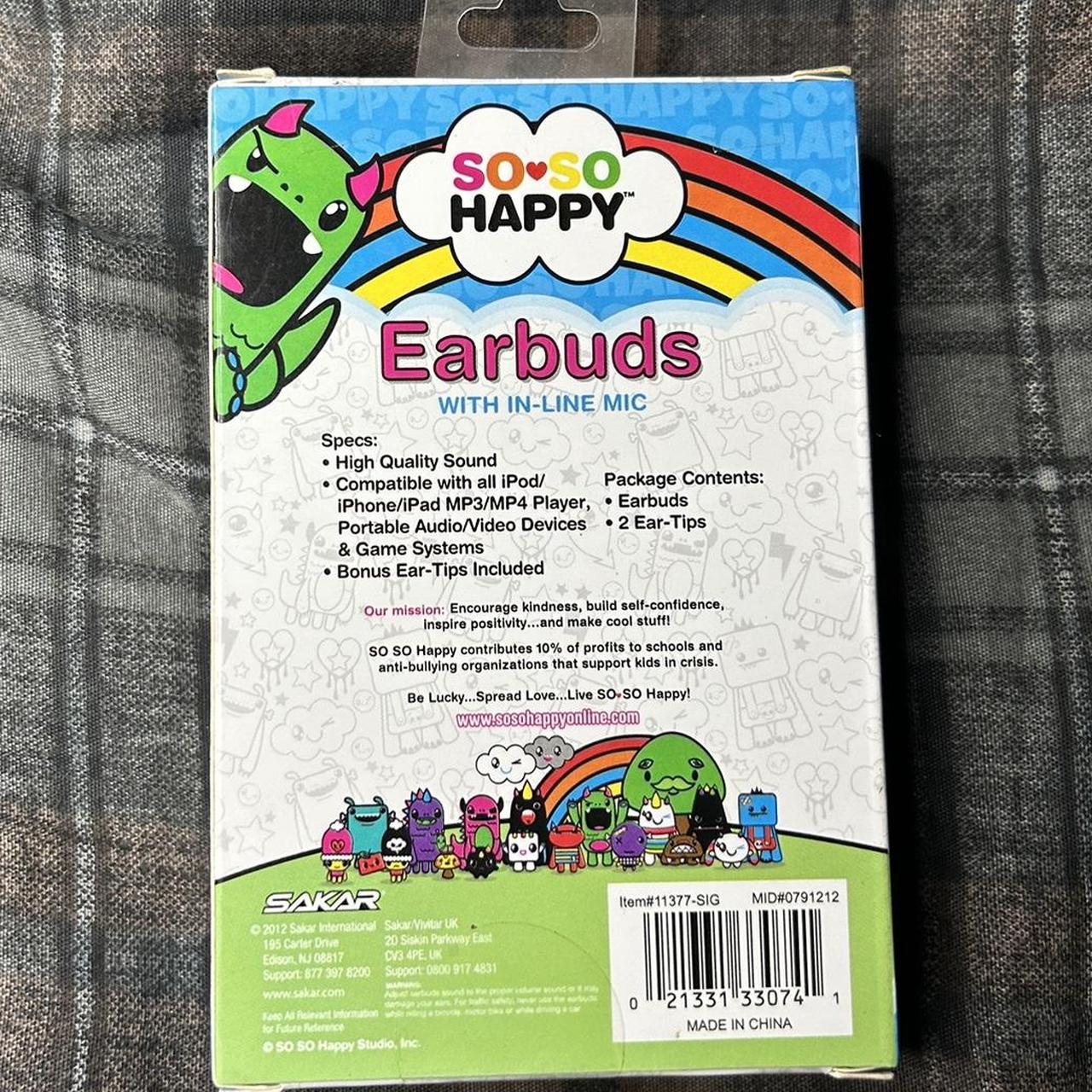2012 So So Happy Earbuds with mic... - Depop