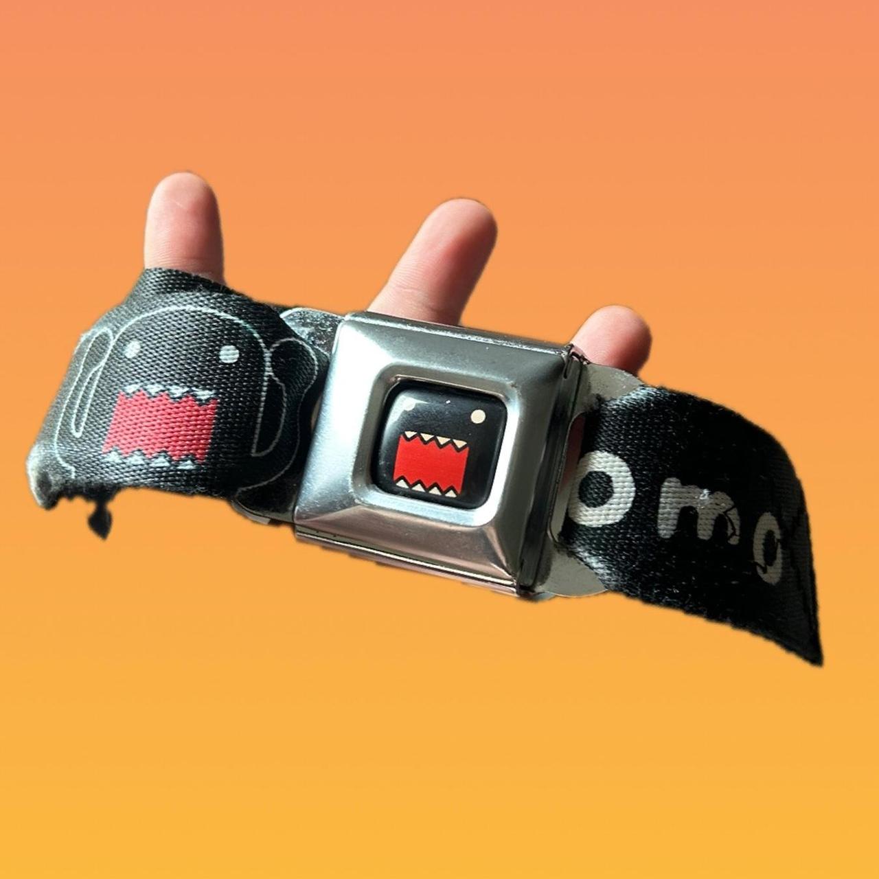 Domo Kun black and red belt Buckle-down brand belt... - Depop