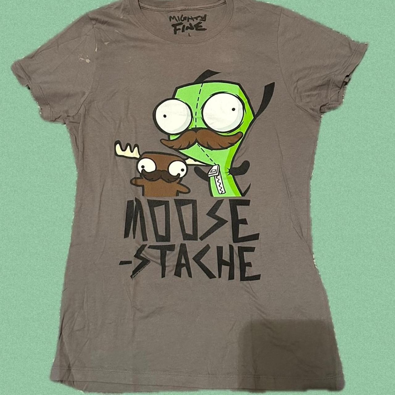 Mighty fine Invader Zim Gir Moose Stache t-shirt -... - Depop